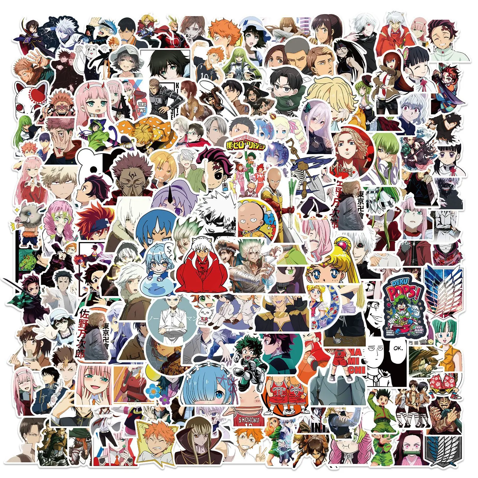 300-Sheets-Without-Duplication-Mix-Anime-Stickers-DIY-Car-Skateboard ...