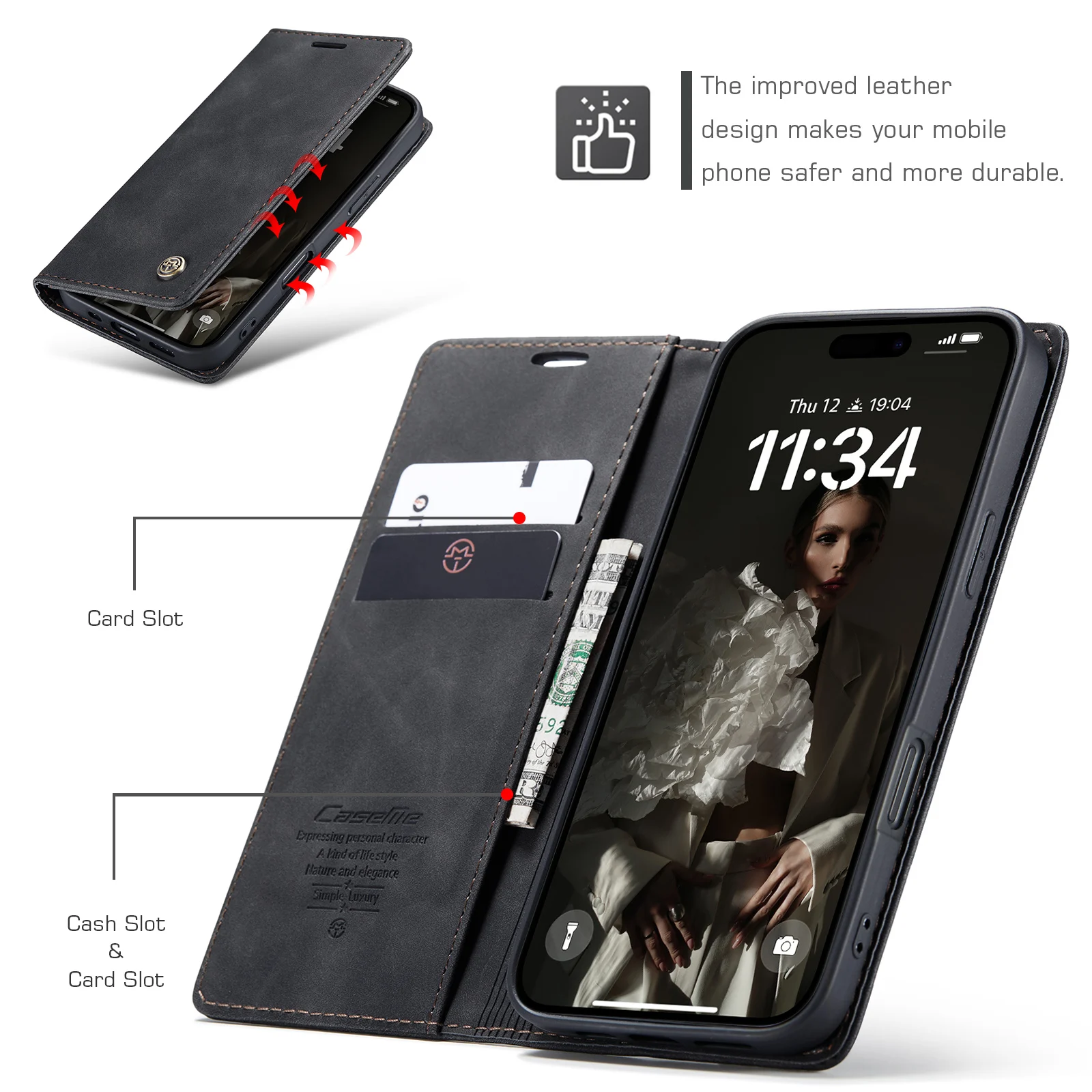 Luxury Retro Leather Wallet Phone Case with Multiple Card Slots & Stand ...