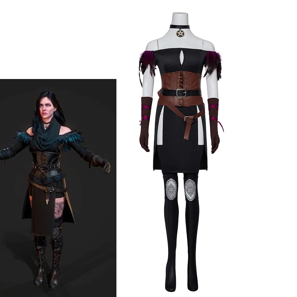 Yennefer Cosplay of Vengerberg Costume Women Black Battle Suit Top ...