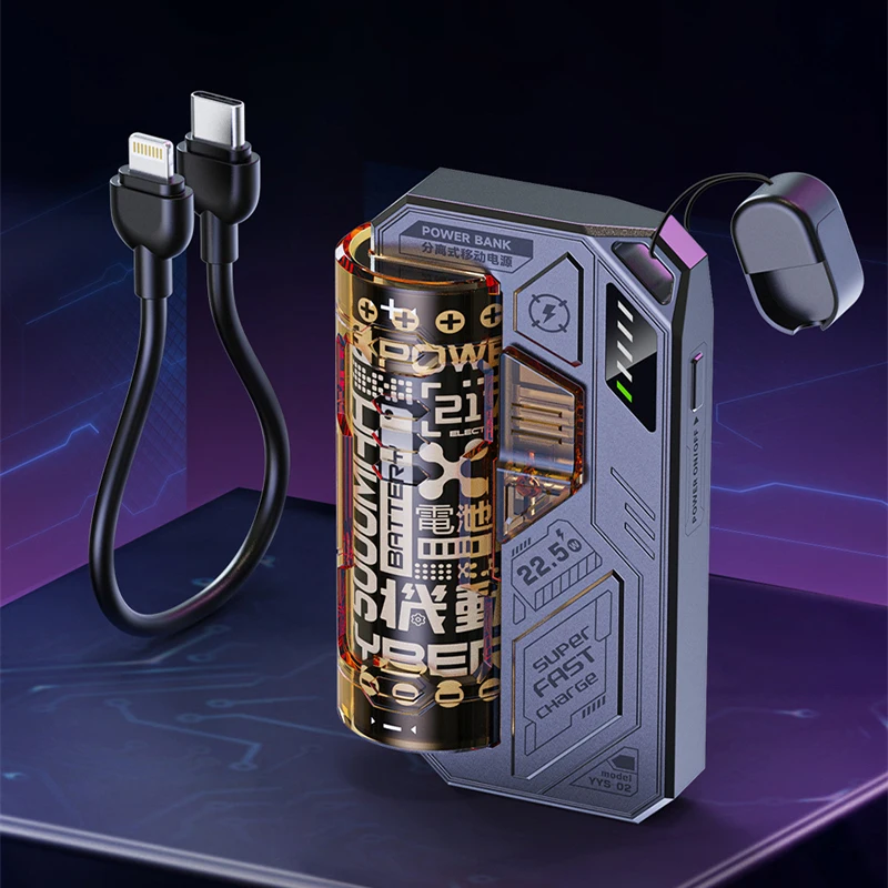 Detachable Power Bank Replaceable Battery 22.5W Fast Charging External ...