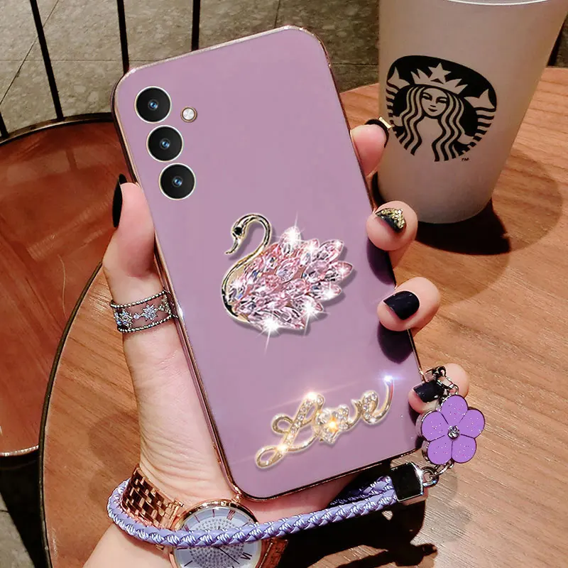 Funda-con-soporte-de-cristal-Swan-para-Samsung-A54-A13-A14-funda ...
