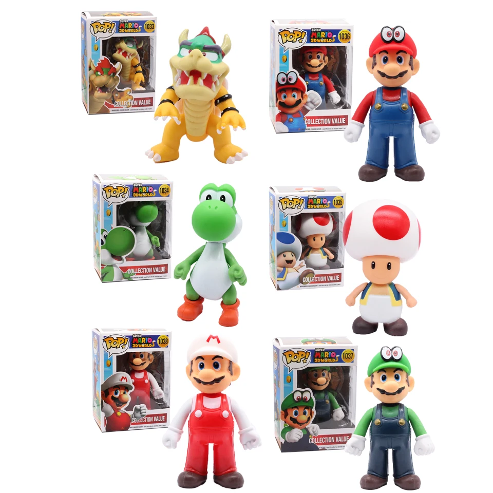FUNKO-POP-super-Mario-Bros-Anime-Figure-Toys-Dolls-Model-Set-Luigi ...