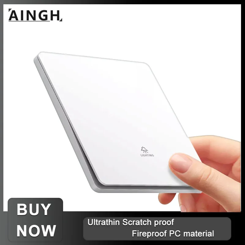 Aingh-Wall-Light-Switch-White-Plastic-Panel-2Way-Push-Button-Switches ...