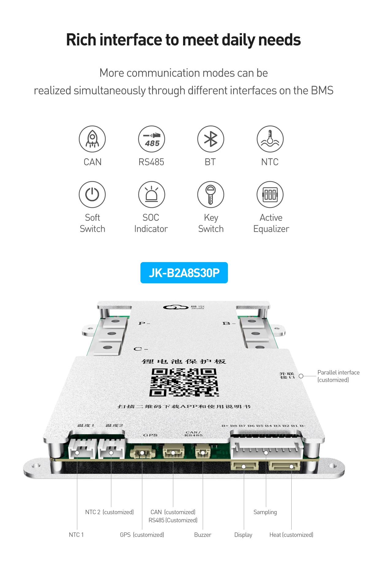 JIKONG Active BMS для литий-ионных аккумуляторов 4S/8S 12V/24V 40A/60A | AliExpress