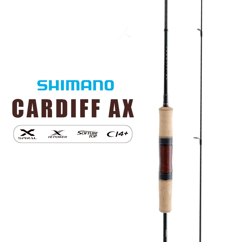 Shimano Original CARDIFF AX Fishing Rod 2 Sections CI4+ HI-POWER X For Trout Portable Travel ...