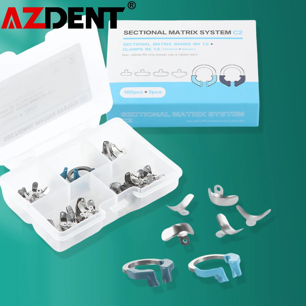 2024-New-AZDENT-Dental-Matrix-Bands-NITI-Metal-Matrices-Clamp-Ring ...