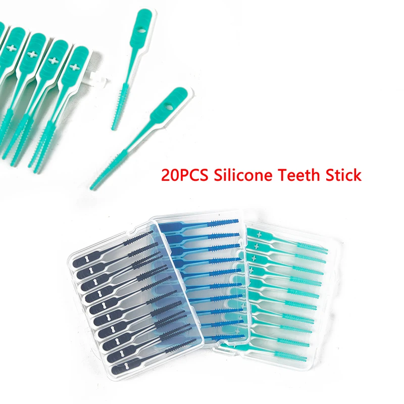 20pcs-Silicone-Teeth-Stick-Tooth-Picks-Interdental-Brushes-Dental ...