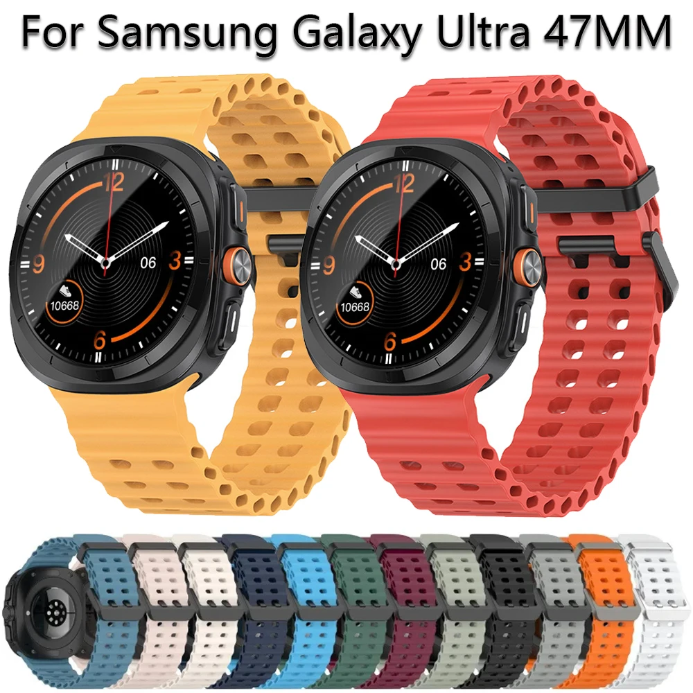 Breathable-Strap-For-Samsung-Galaxy-Watch-7-Ultra-47mm-Silicone-Smart ...