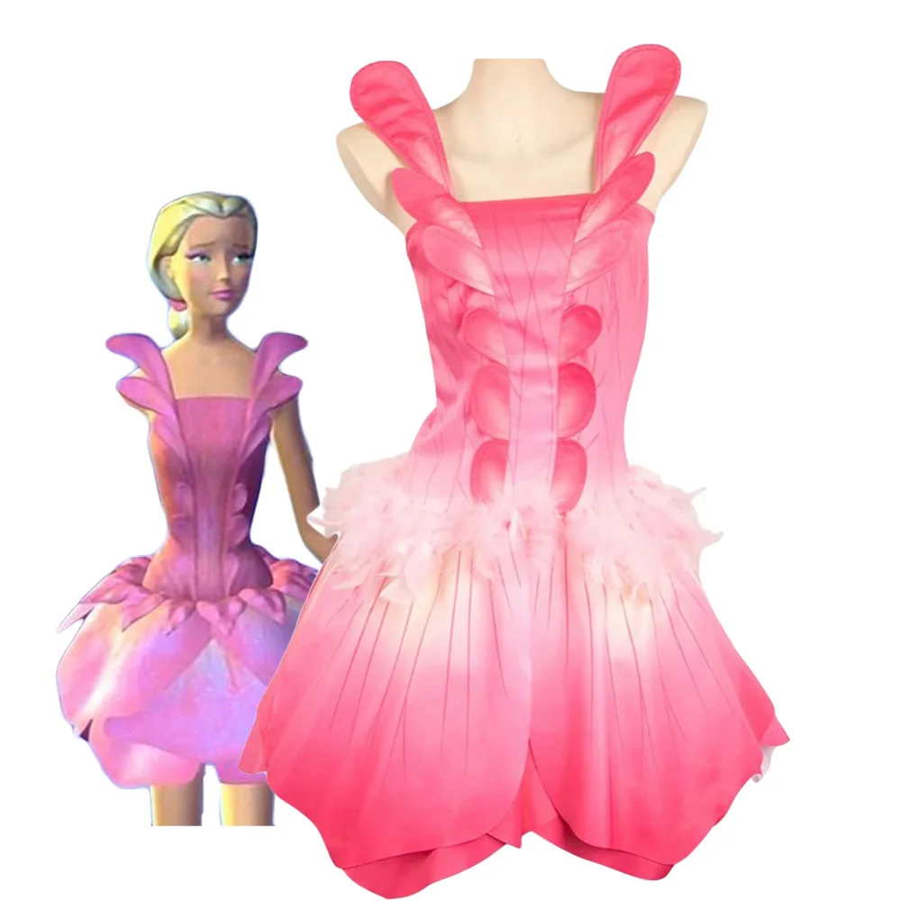 Elina Cosplay Kostuum Fairytopia Roze Bloemblaadjes Off-shoulder ...