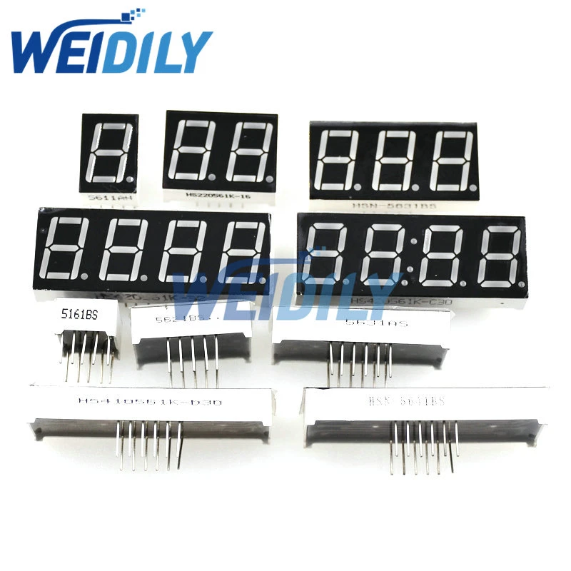 5pcs 0.56inch Led Display 7 Segment 1 Bit/2 Bit/3 Bit/4 Bit Digit Tube ...