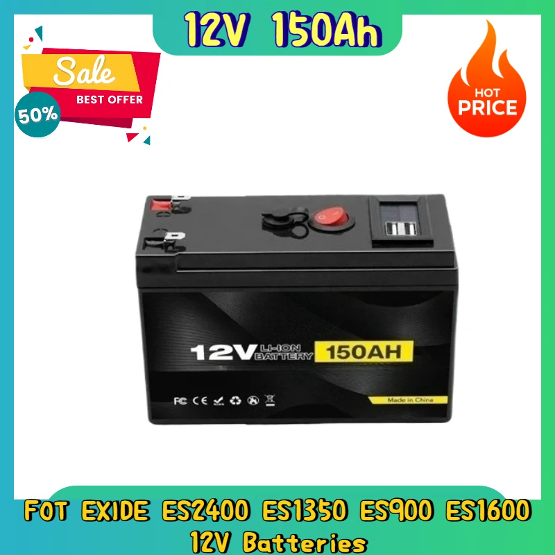 12V 150AH for EXIDE ES2400 ES1350 ES900 ES1600 12V Batteries ...
