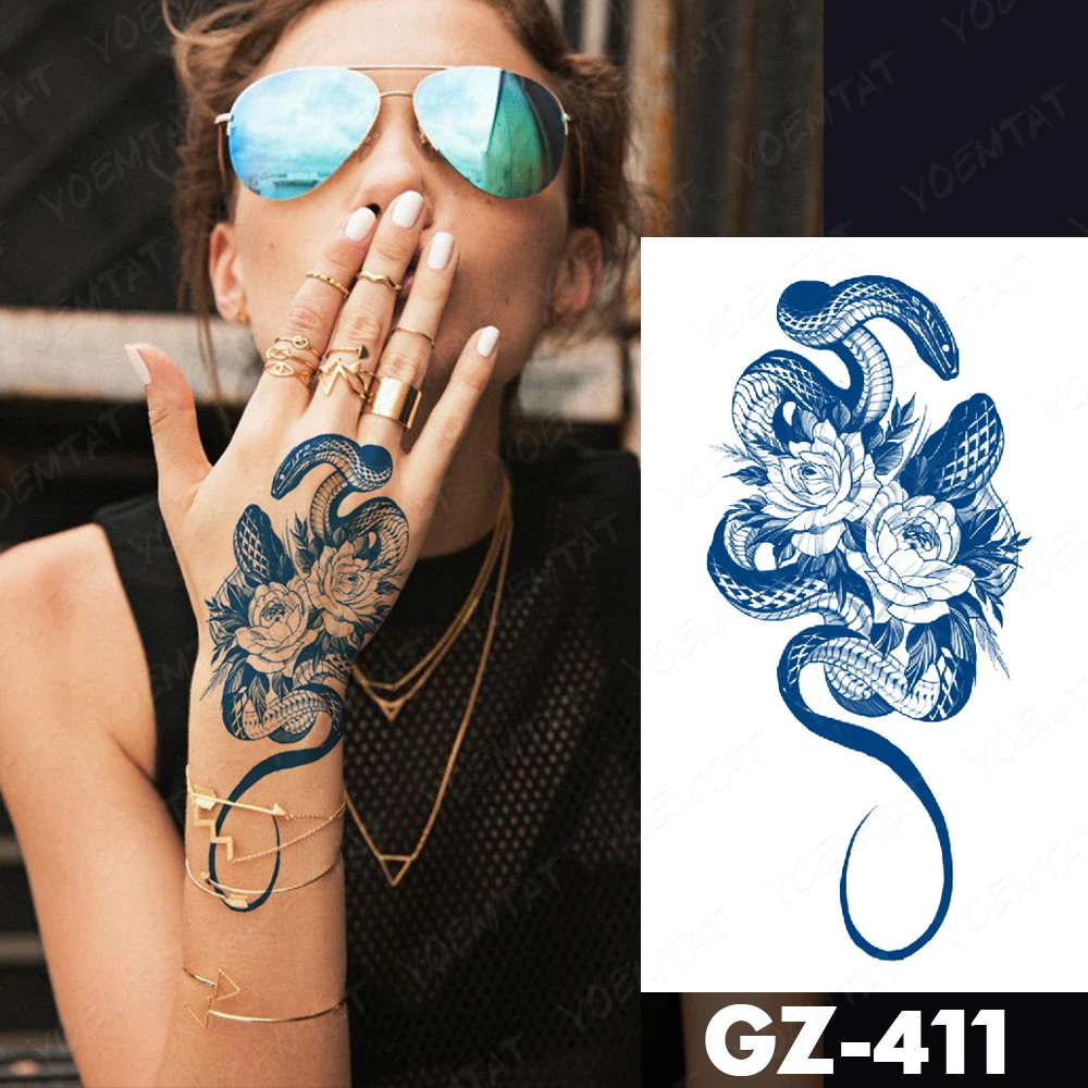 Semi-Permanent Waterproof Temporary Tattoo Stickers Old School Magic ...