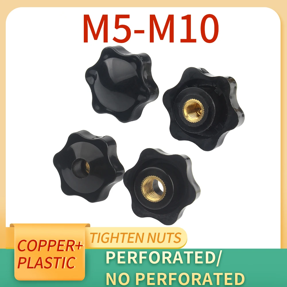 5-10Pcs-M5-M6-M8-M10-Plum-Hand-Tighten-Nuts-Handle-Thread-Star ...