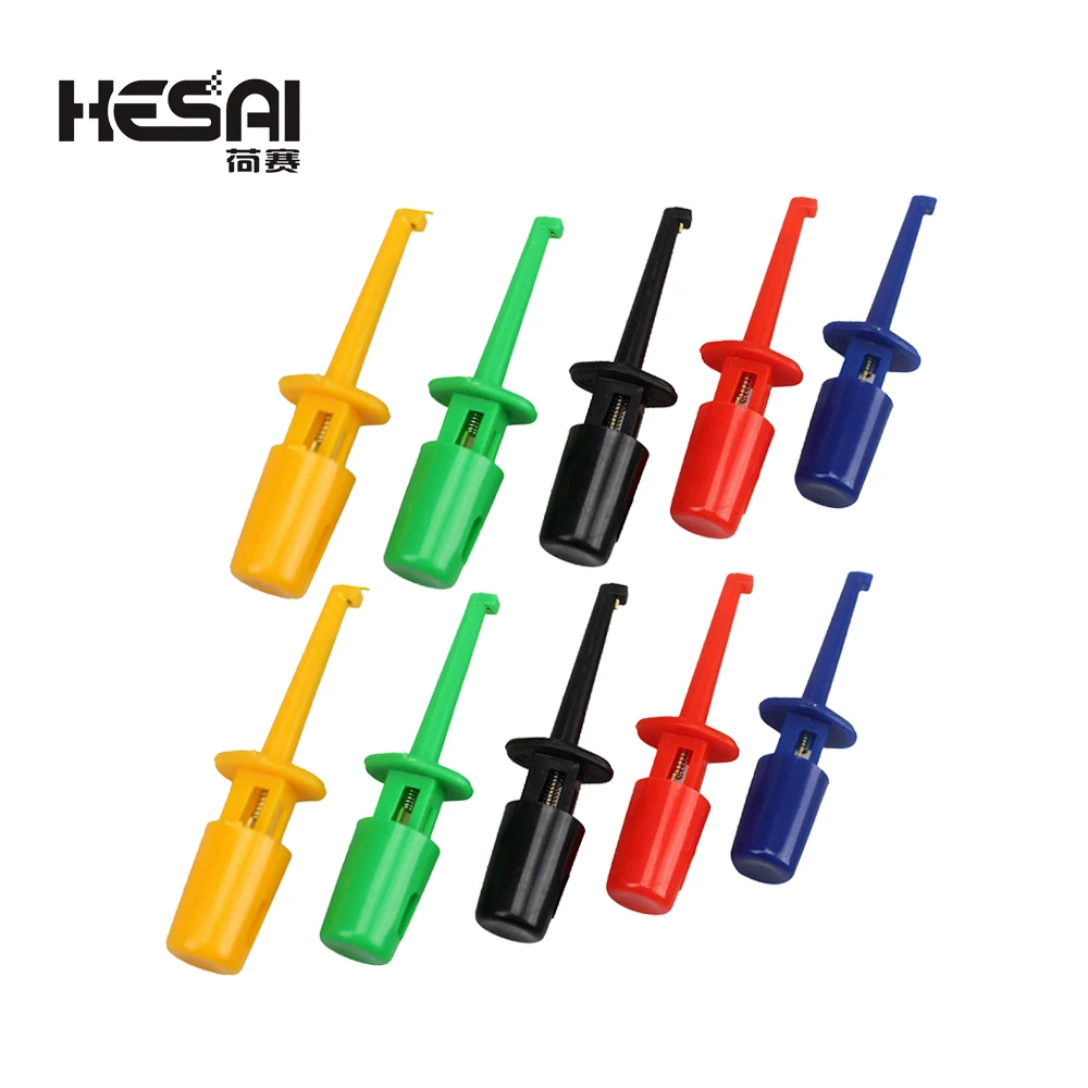10Pcs/lot 1.7'' Multimeter Lead Wire Kit Test Hook Clip Grabbers Test ...