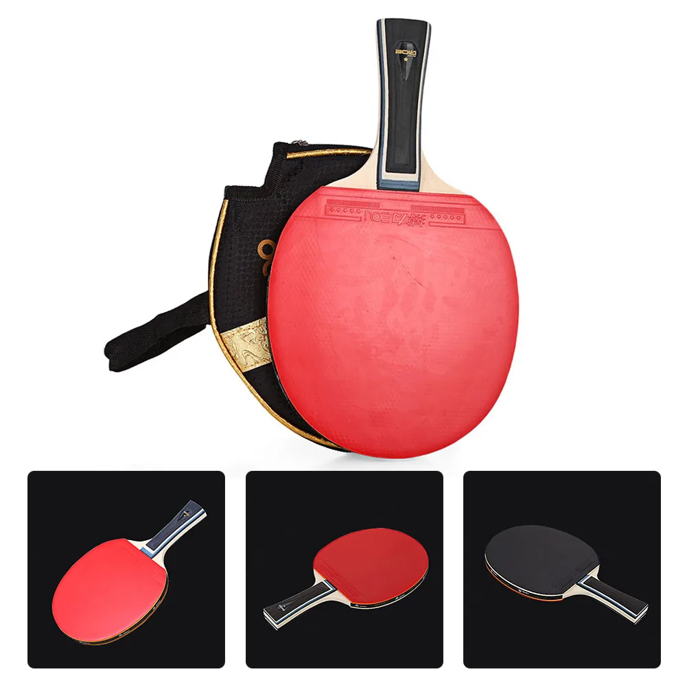 1x-Table-Tennis-Racket-Professional-Pong-Racket-Set-7-Ply-Wood-Rubber ...