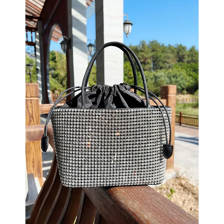Rhinestone Basket Dinner Bag Luxury Shinny Handbags Women Bags Designer ...