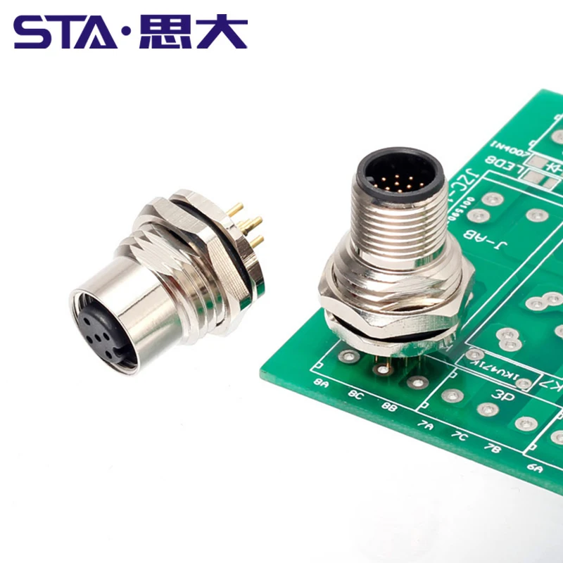 M12-PCB-Type-Straight-Panel-Mount-Connectors-Front-Rear-Nut-Locking-2-3 ...