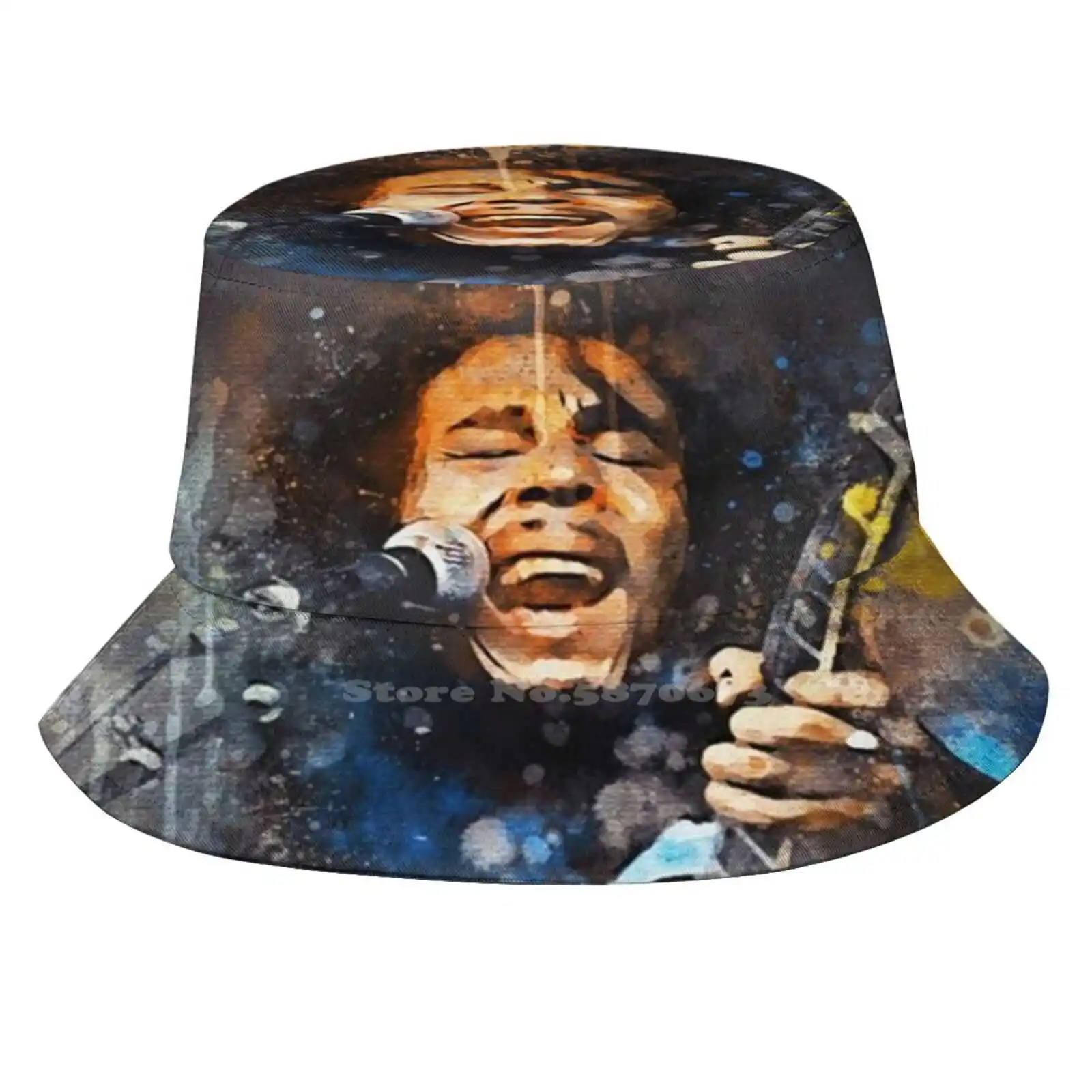 Bob Marley Korean Caps Funny Beach Bucket Hats Bob Marley Bob Marley ...