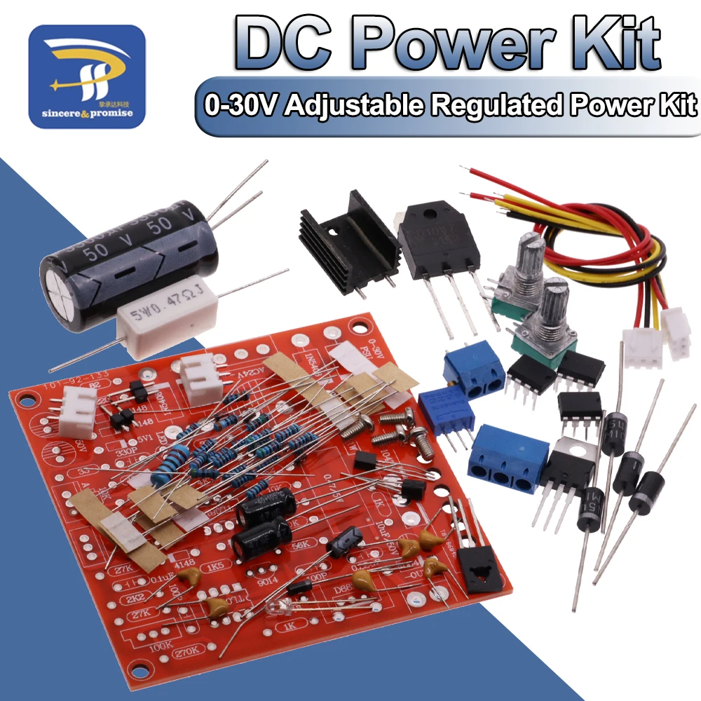 0-30V-2mA-3A-DC-Regulated-Power-Supply-DIY-Kit-Continuously-Adjustable ...