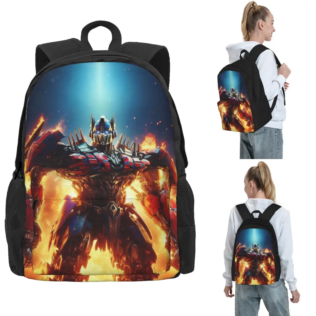 Optimus Prime Backpacks Boys Girls Bookbag Large Capacity Students ...