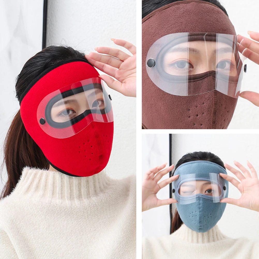 Unisex-Balaclava-Autumn-Winter-Face-Cover-With-Clear-Goggles-Windproof ...