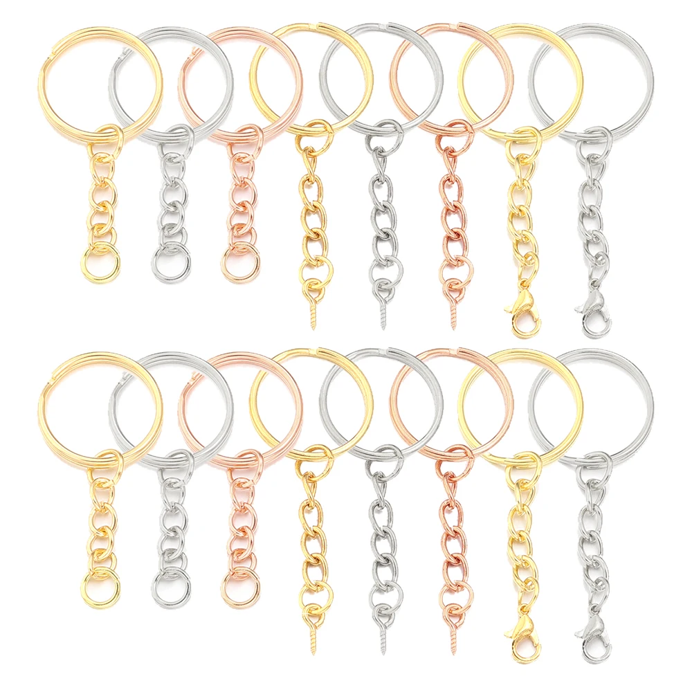 10pcs/lot 25mm Metal Keychain Ring With Screw Eye Pin Single Ring ...