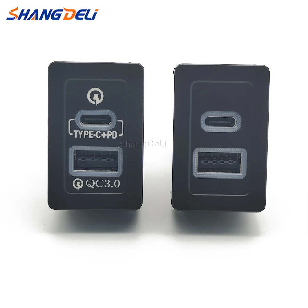 1-Pc-Car-USB-Charger-Type-c-and-USB-Audio-Data-Interface-Adapter ...