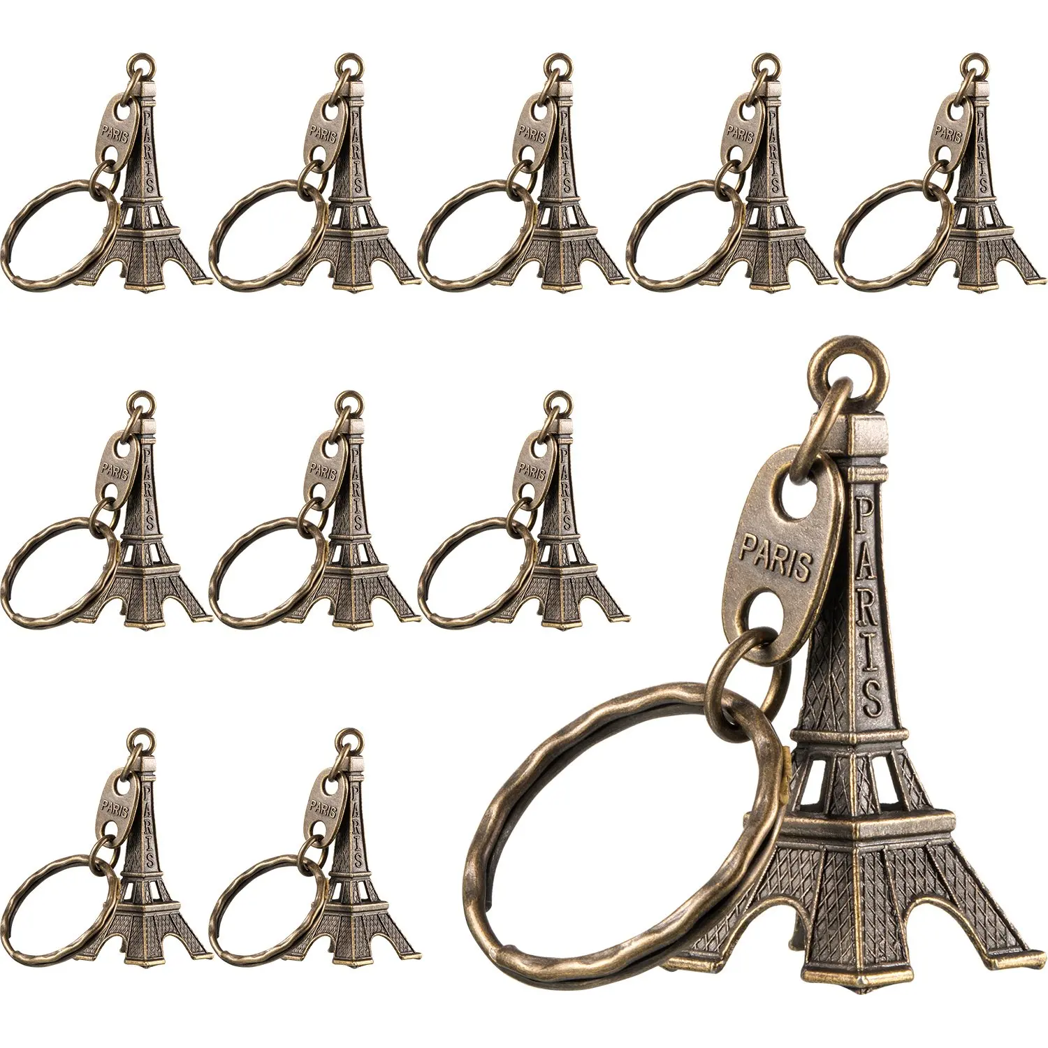 10Pcs-Torre-Eiffel-Tower-Bronze-Keychain-For-Keys-Souvenirs-Paris-Tour ...