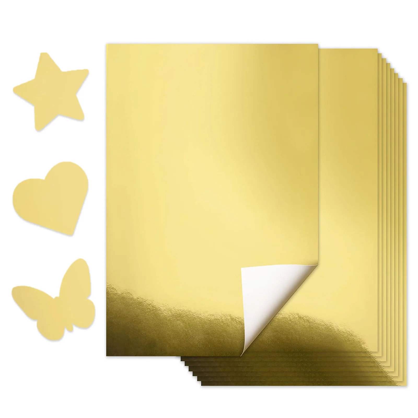 10 Sheets A4 Size Metallic Gold Card Stock Paper with High Reflective ...
