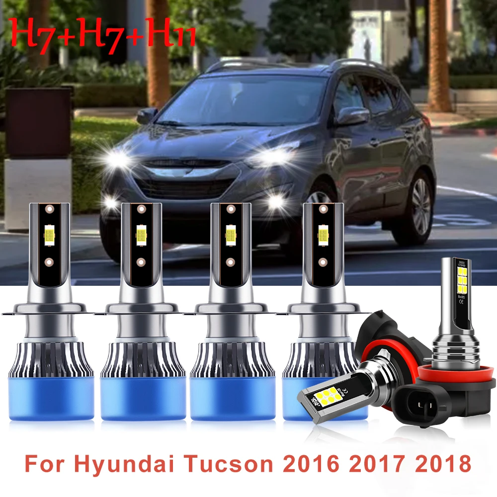 Combo-LED-Headlight-High-Low-Beam-H7-H11-Auto-Fog-Light-Turbo-Bulbs-12V ...