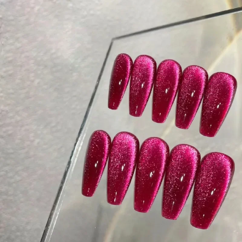 Handmade Coffin Elegant Press on Nails To Stick on Square 10 Pcs Cat ...