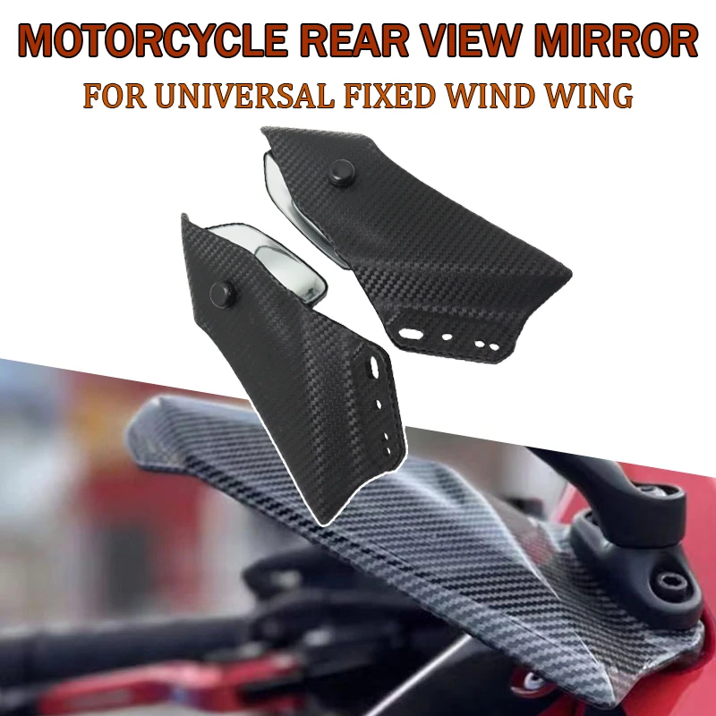 Motorcycle-Universal-Fixed-Wind-Wing-Rearview-Mirror-Adjustable-Side ...