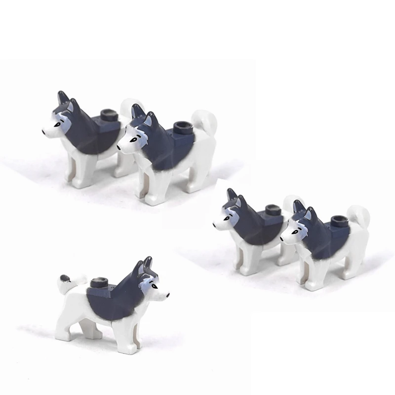 5PCS-Set-Animals-Cute-Sled-Dogs-Siberian-Husky-Figures-MOC-Building ...