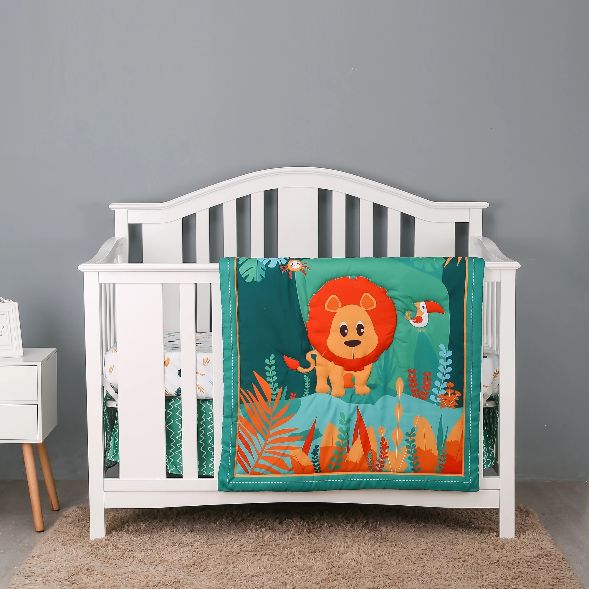 3Pcs-Embroidered-Soft-Breathable-Cot-Baby-Bedding-Set-Cartoon-Newborn ...