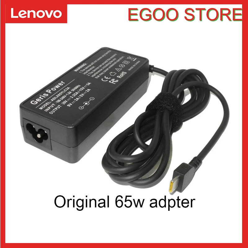 Original Lenovo 65w Type C Ac Power Adapter Charger For Lenovo Thinkpad ...