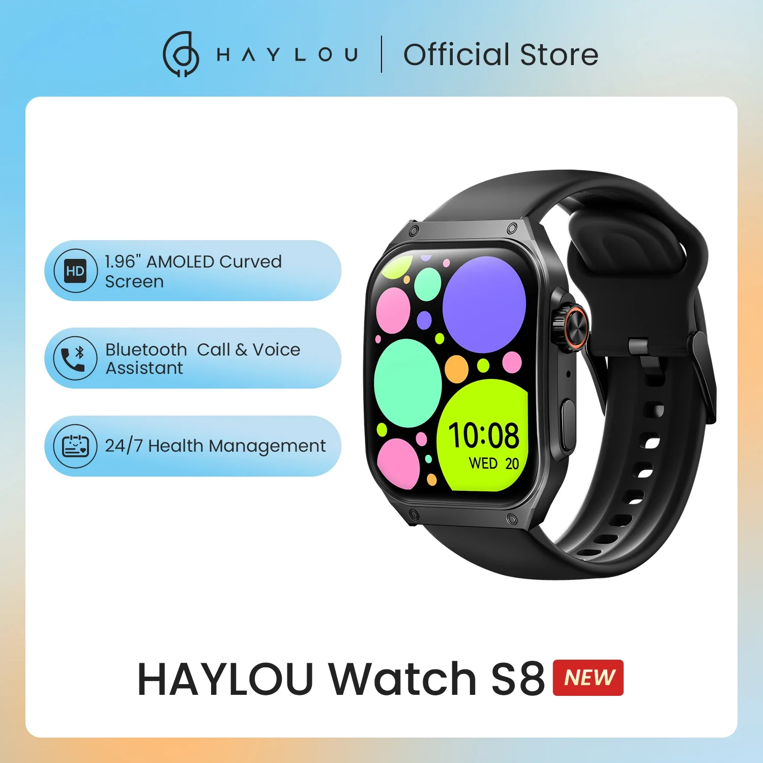 HAYLOU-Montre-intelligente-cran-incurv-AMOLED-pour-homme-Smart-Watch-S8-Appel-Bluetooth ...