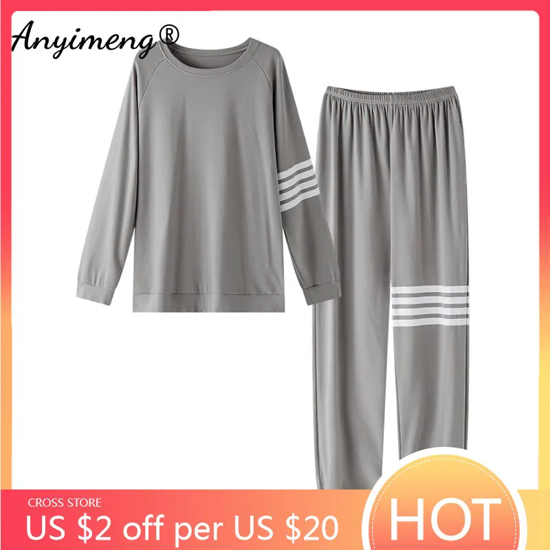 Pajama Set for Big Men 2023 Autumn Winter New Pyjama Homme Coton Loungewear 3xl 4xl 5xl 6xl Pjs ...