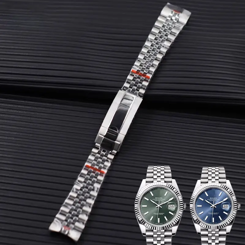 Luxury Curved End Watch Band for Rolex DATEJUST Jubilee Stainless Steel ...