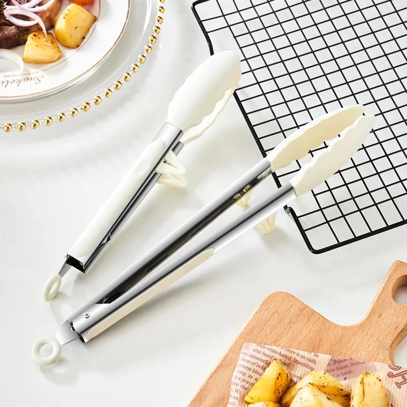 Steak-Clip-Bread-Pancake-Clip-with-Silicone-Handle-Fried-Fish-BBQ-Plier ...