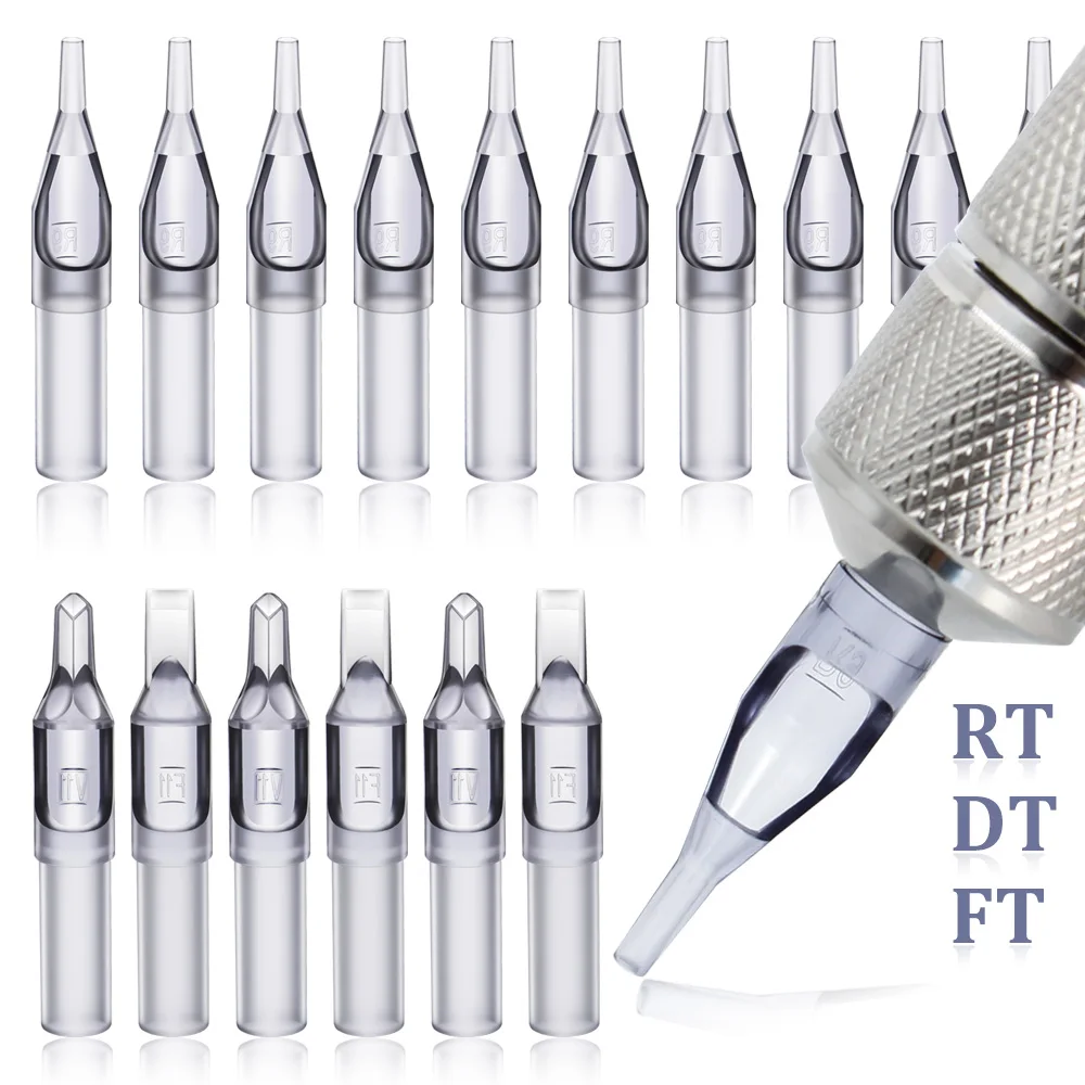 100/50pcs Disposable Tattoo Tip Clear Grey Plastic Tattoo Needles Tips ...