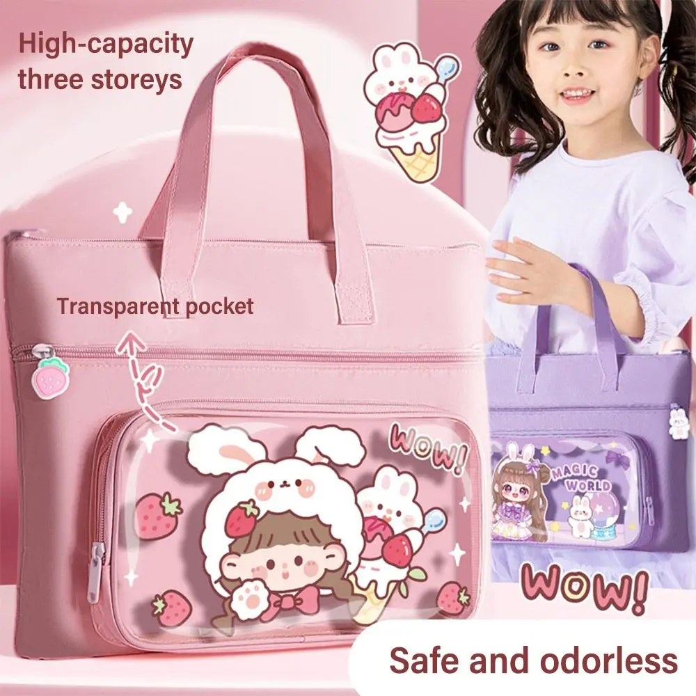 Multifunction-Large-capacity-Tote-School-Bag-3-Layer-Canvas-A4-File-Bag ...