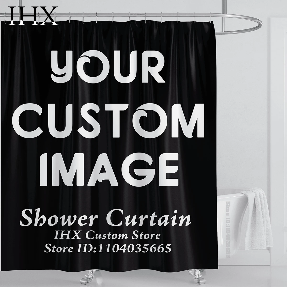 IHX Custom Shower Curtain Bathroom Waterproof Curtains Fabric ...