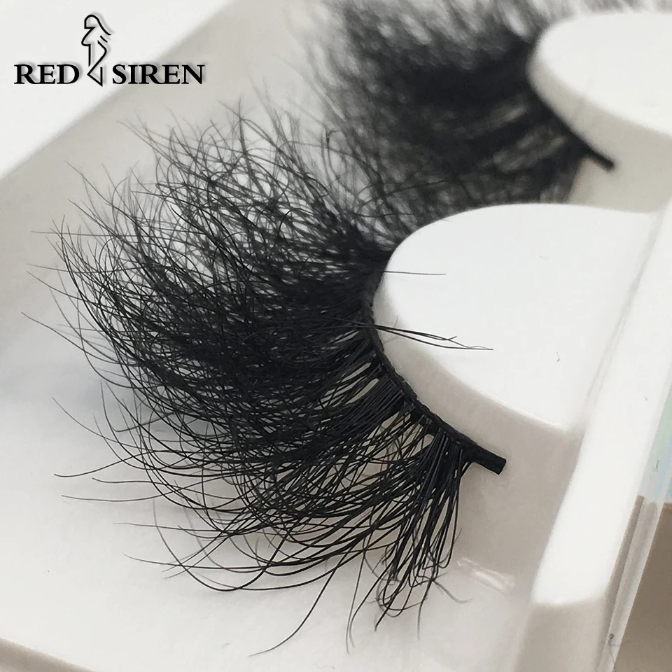 RED SIREN Fluffy Mink Lashes 3d525 3d530 Messy Wispy Natural Eyelashes ...