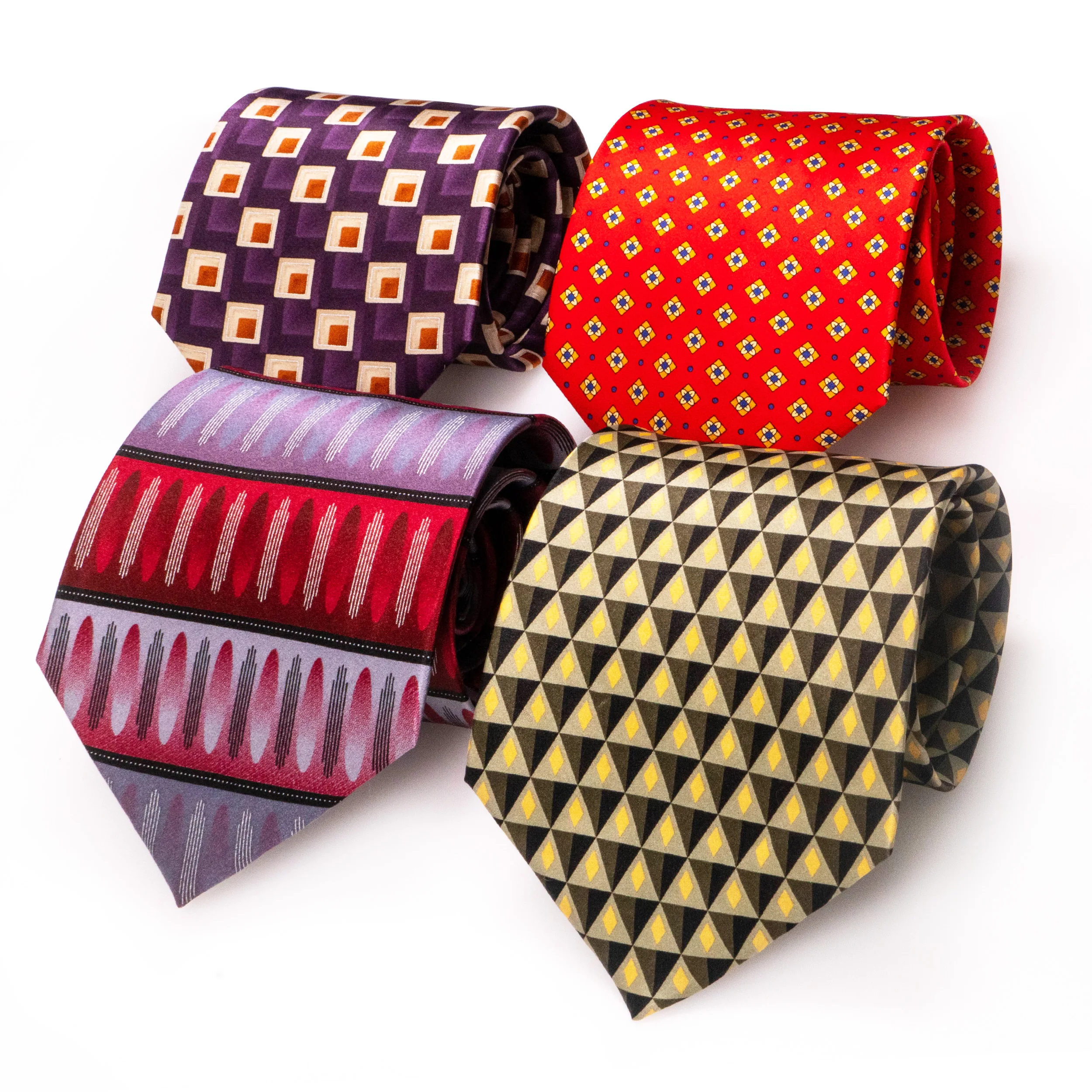 EASTEPIC Silk Print Ties for Men Men’s Neckties with Geometric Designs ...