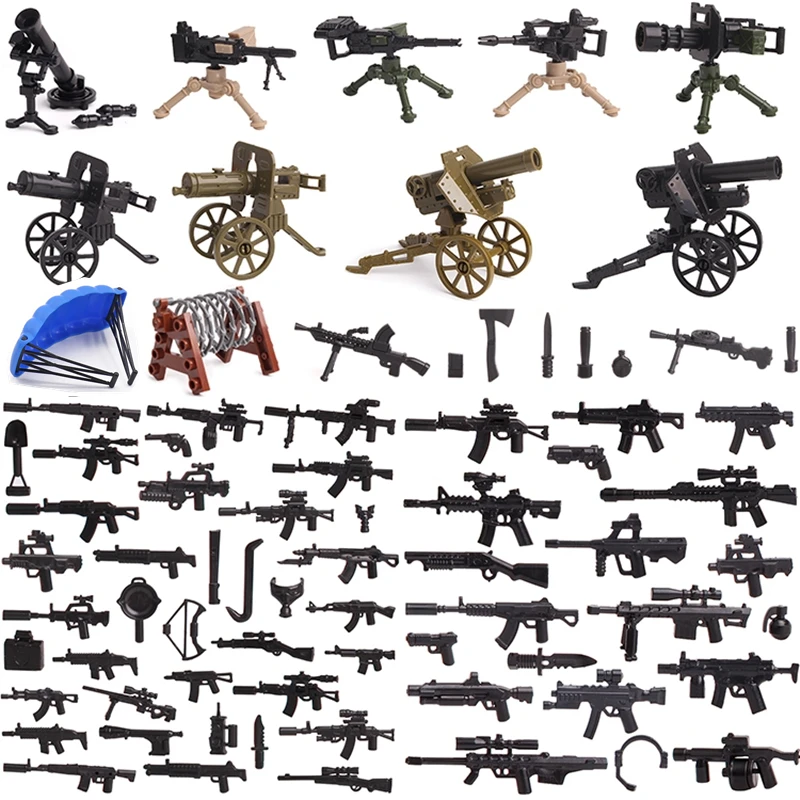 Military-Weapons-Parts-Blocks-Guns-WW2-Compatible-Soldiers-Building ...