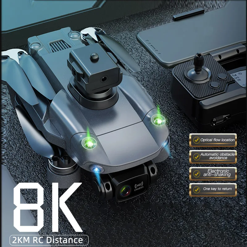 H6 GPS 드론 8K 전문 듀얼 HD 카메라, 2000M 장애물 회피 브러시리스 모터, 접이식 쿼드콥터 드론 장난감 선물 ...