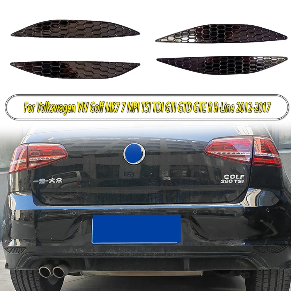 Gloss Black Rear Bumpers Honeycomb Reflector Exterior Part for ...