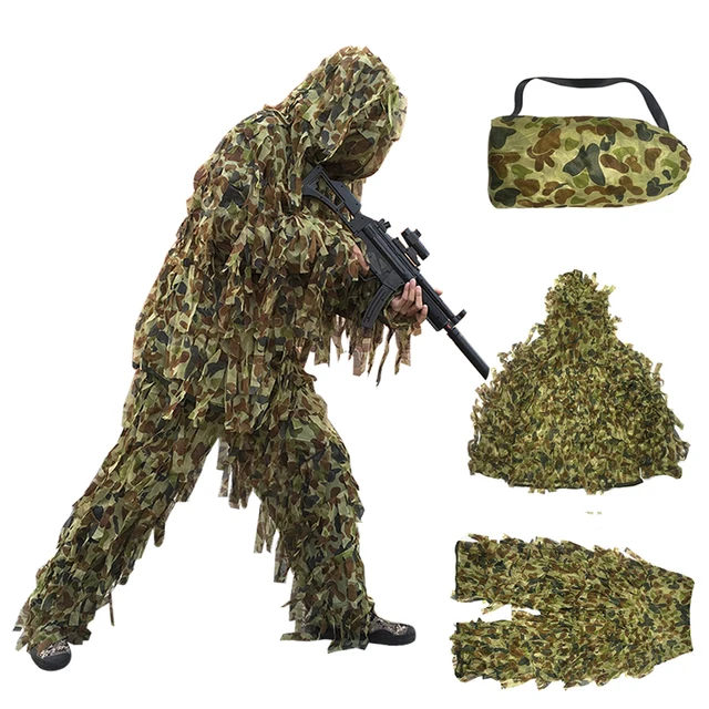 3D Leaf Camo Yowie Outdoor Ghillie Suit Men Women 3 Pieces Hunting ...