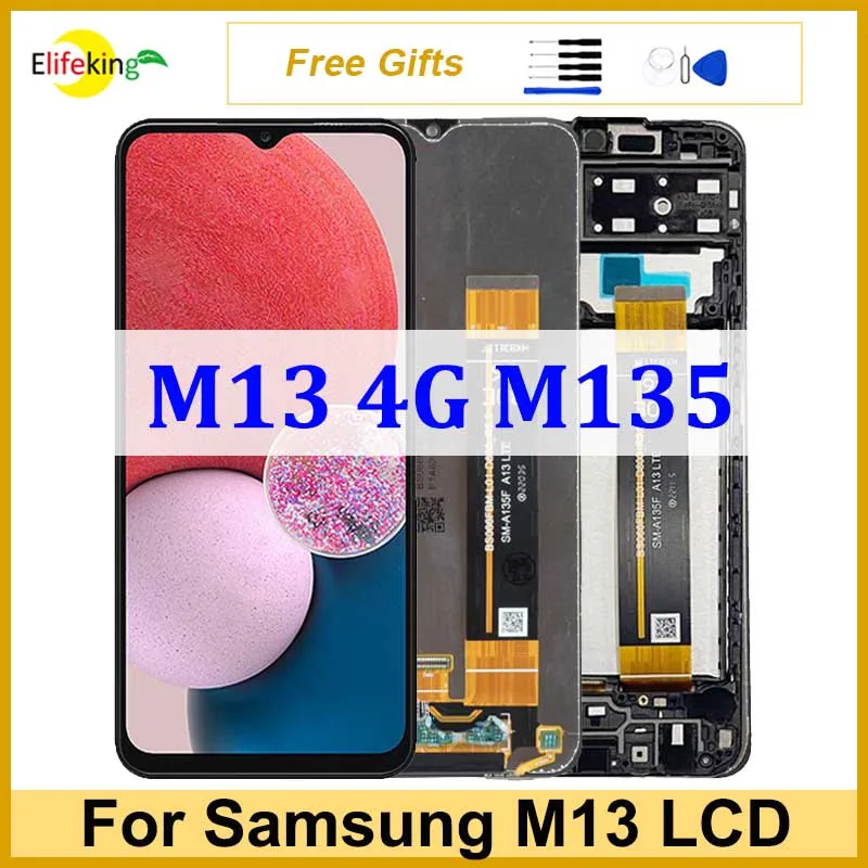 6-6-Original-LCD-For-Samsung-M13-4G-M135-Display-Touch-Screen-M135F ...