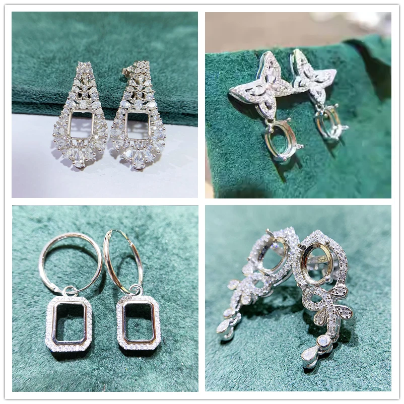 MeiBaPJ-6mm-8mm-DIY-925-Silver-Empty-Holder-Fashion-Flower-Drop-Earrings-Fine-Charm-Party ...